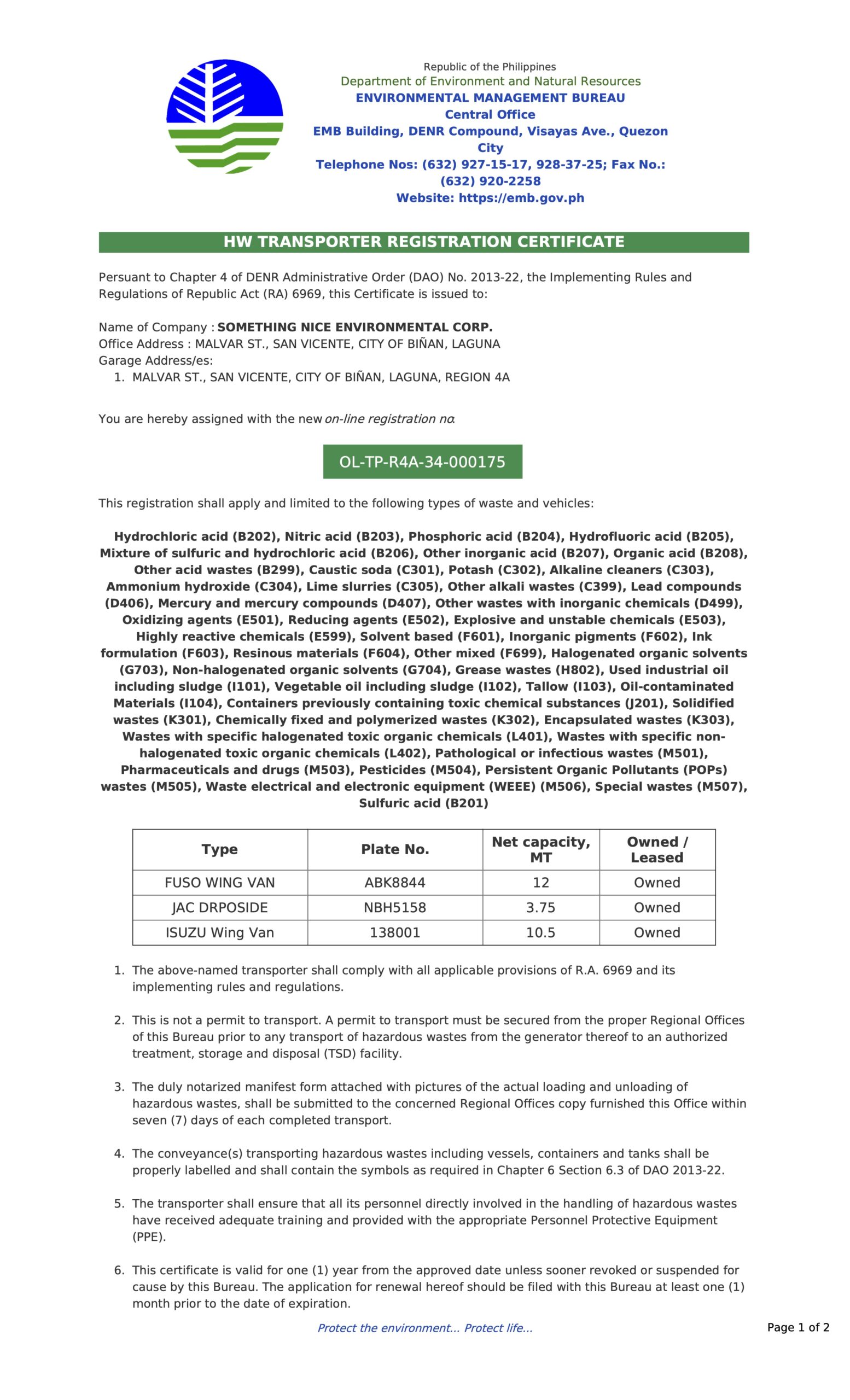 About Us – Something Nice Environmental Corp.